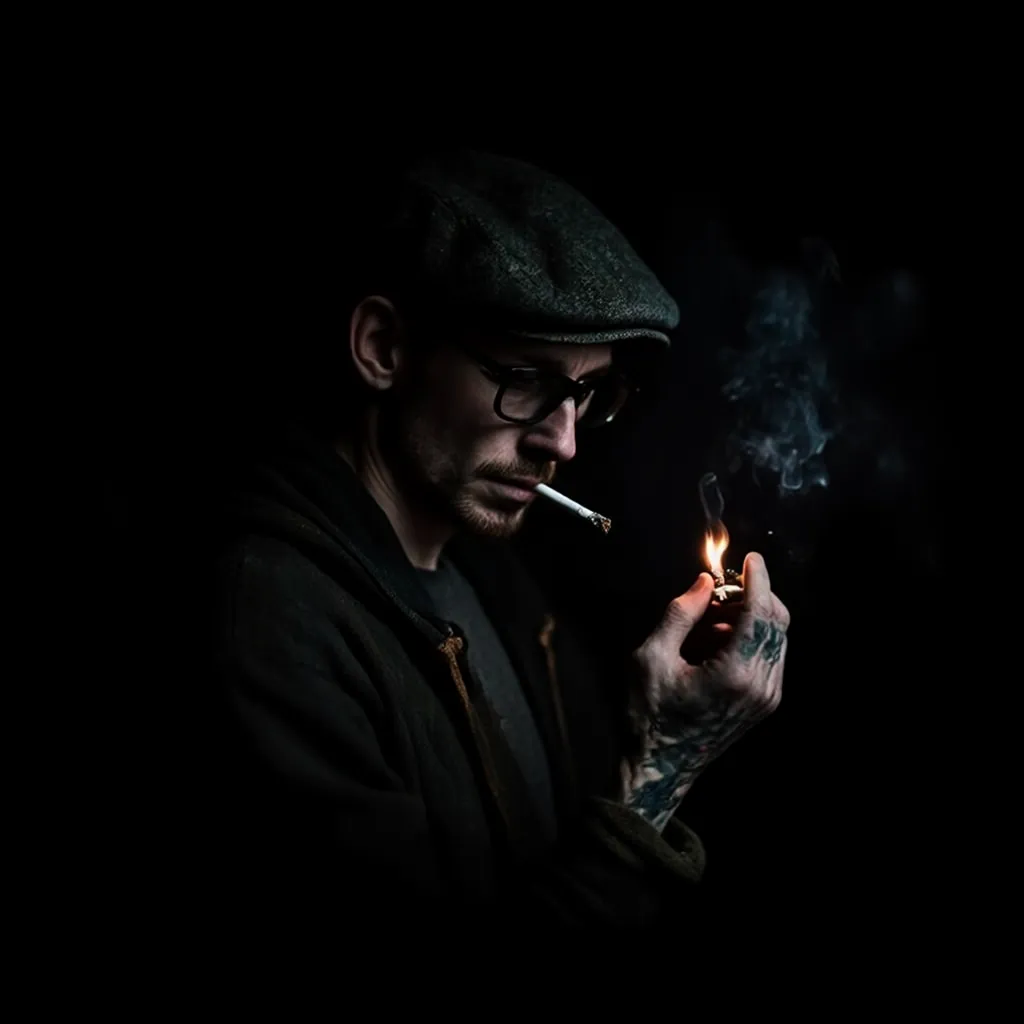 Cigarette Lit in Shadow AI Image Generated by iCreat AI AI Image ...