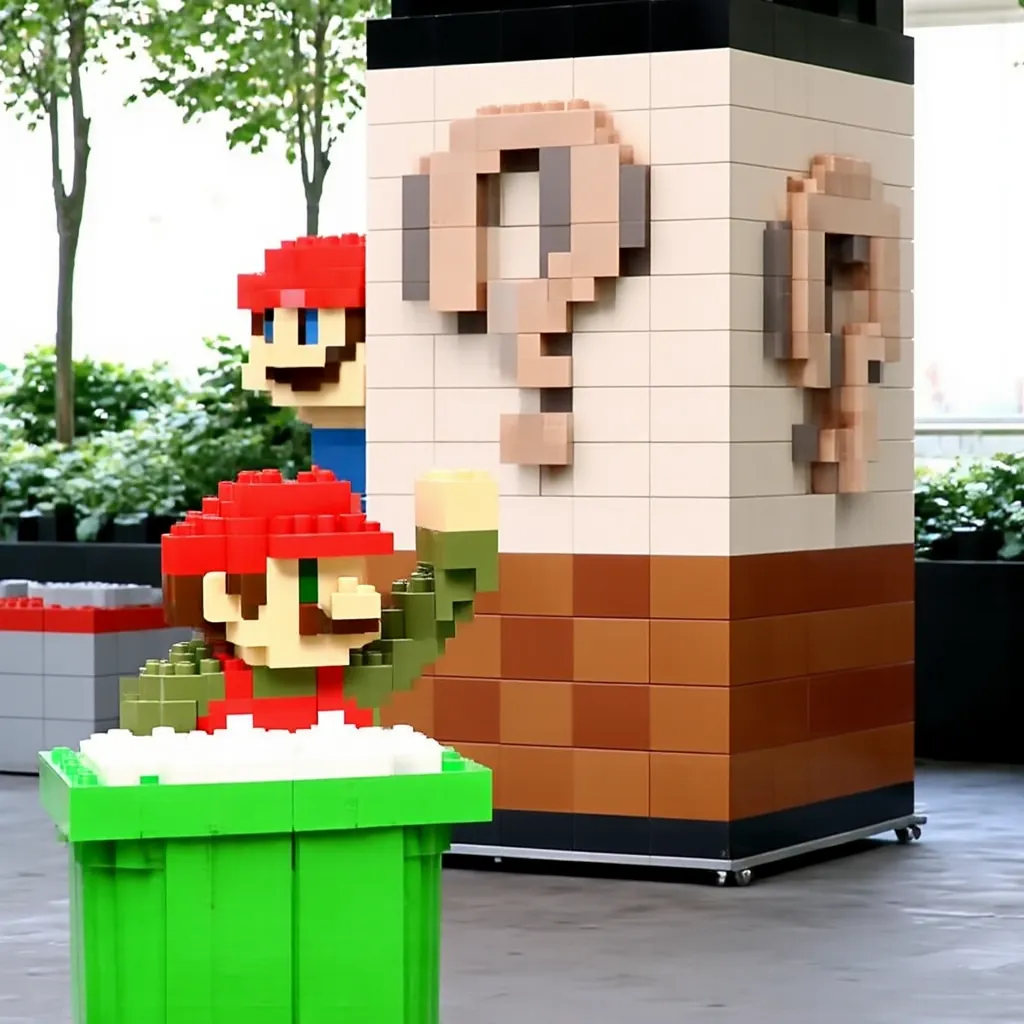 Lego Super Mario And Question Mark Block Structure AI Image Generated ...