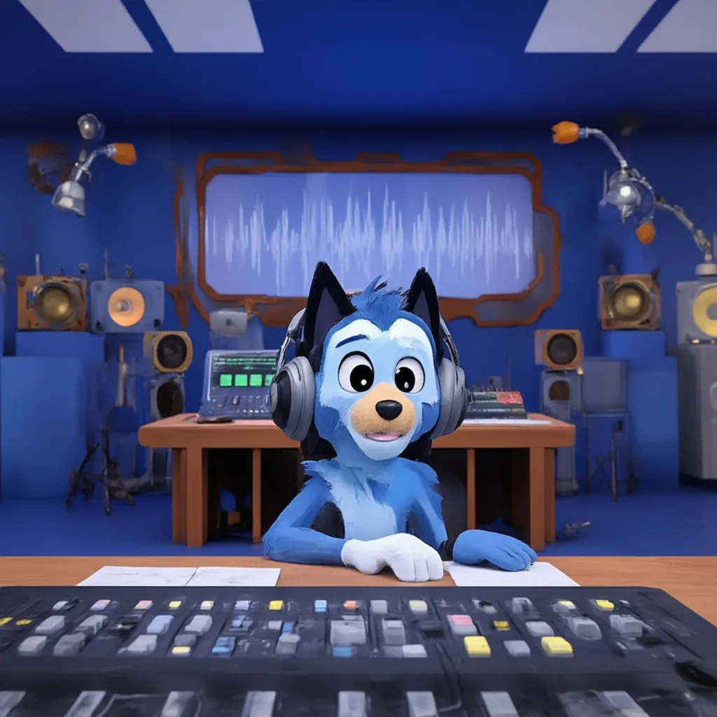 Bluey in the Recording Studio AI Image Generated by iCreat AI AI Image ...