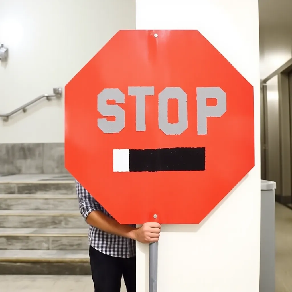 Stop Sign With Progress Bar AI Image Generated by iCreat AI